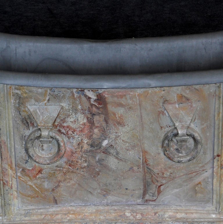 19th Century Parisian Faux Marble Painted Zinc Bathtub For Sale at 1stdibs