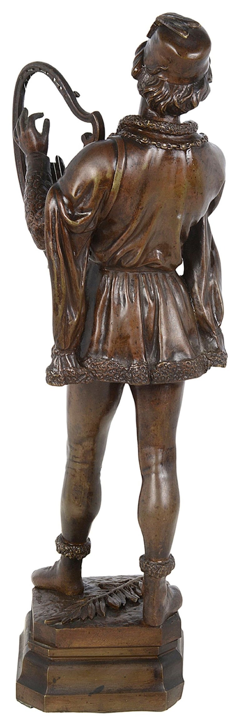 19th Century Patinated Bronze Study of a Musician by Marcel Debut For ...