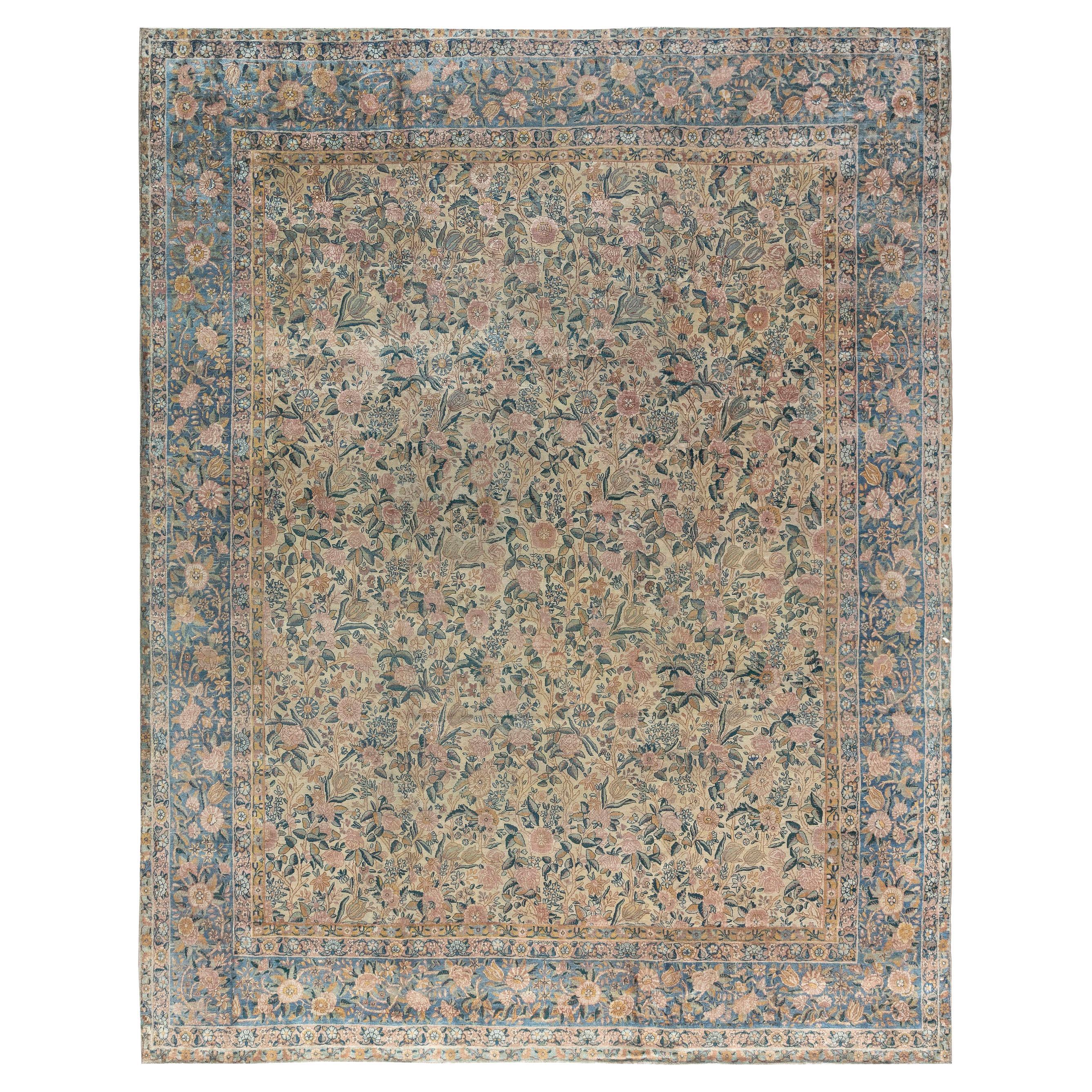 Notable 19th Century Pictorial Kirman Rug For Sale at 1stDibs