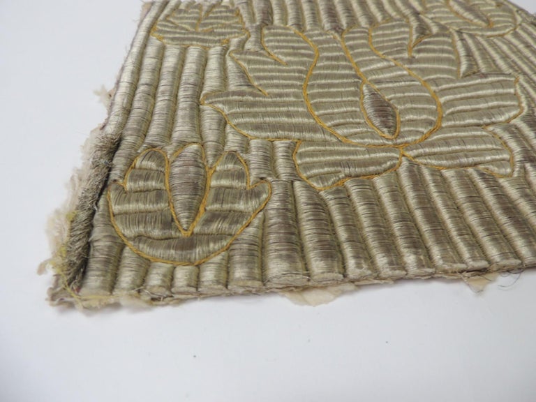 19th Century Persian Stumpwork Gold Metallic Threads Embroidery Panel ...
