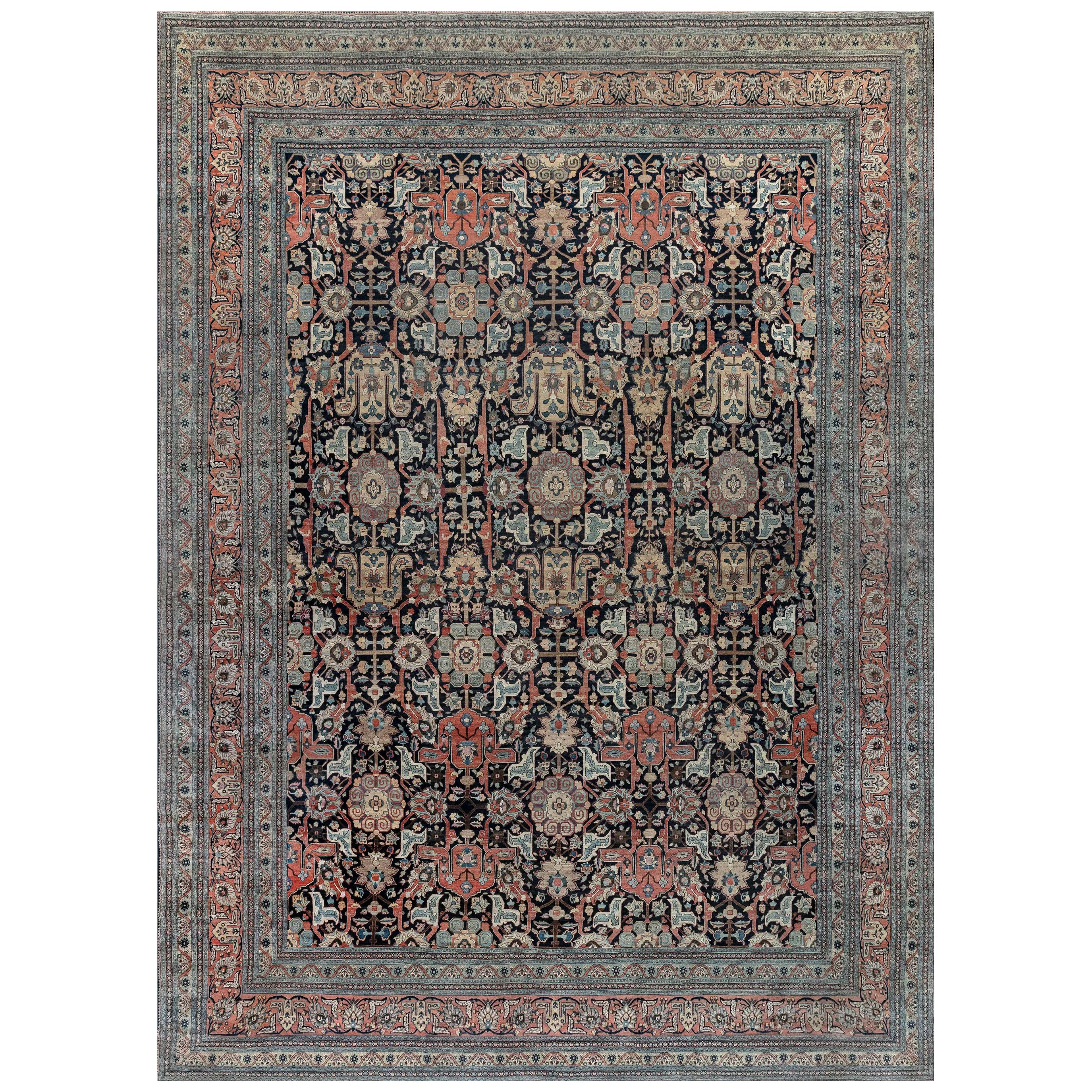 19th Century Persian Hadji Jali Li Tabriz Rug For Sale at 1stDibs