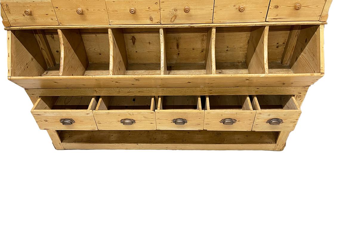 19th Century, Pine Store Display Cabinet For Sale at 1stDibs