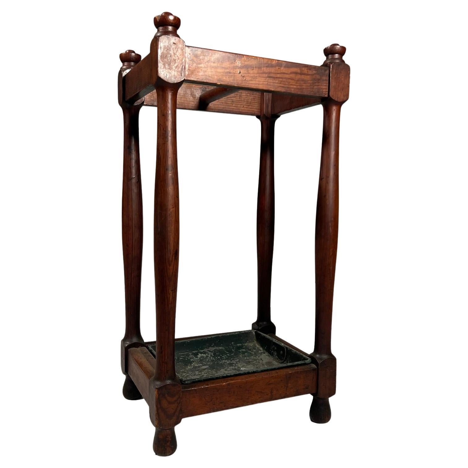Very Long Pitch Pine Stick or Umbrella Hall Stand For Sale at 1stDibs