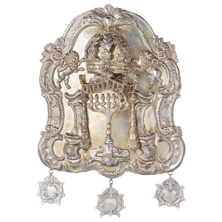 19th Century Polish Silver Torah Shield at 1stDibs