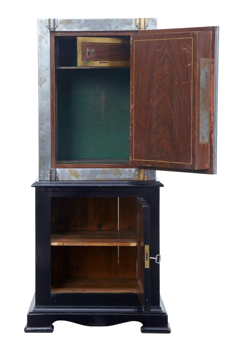 19th Century Polished Steel Safe on Stand For Sale at 1stDibs