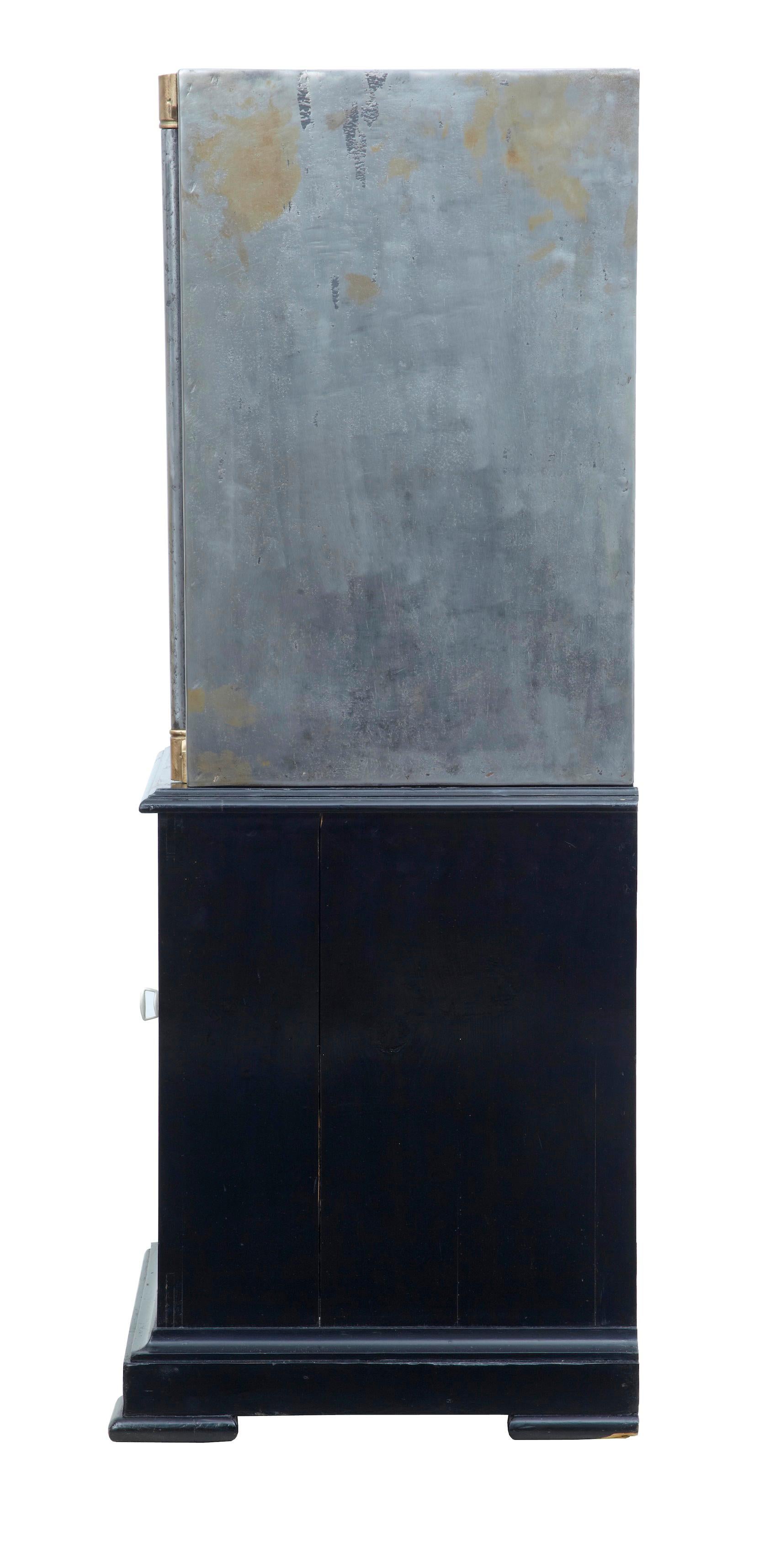 19th Century polished steel safe on stand For Sale at 1stDibs