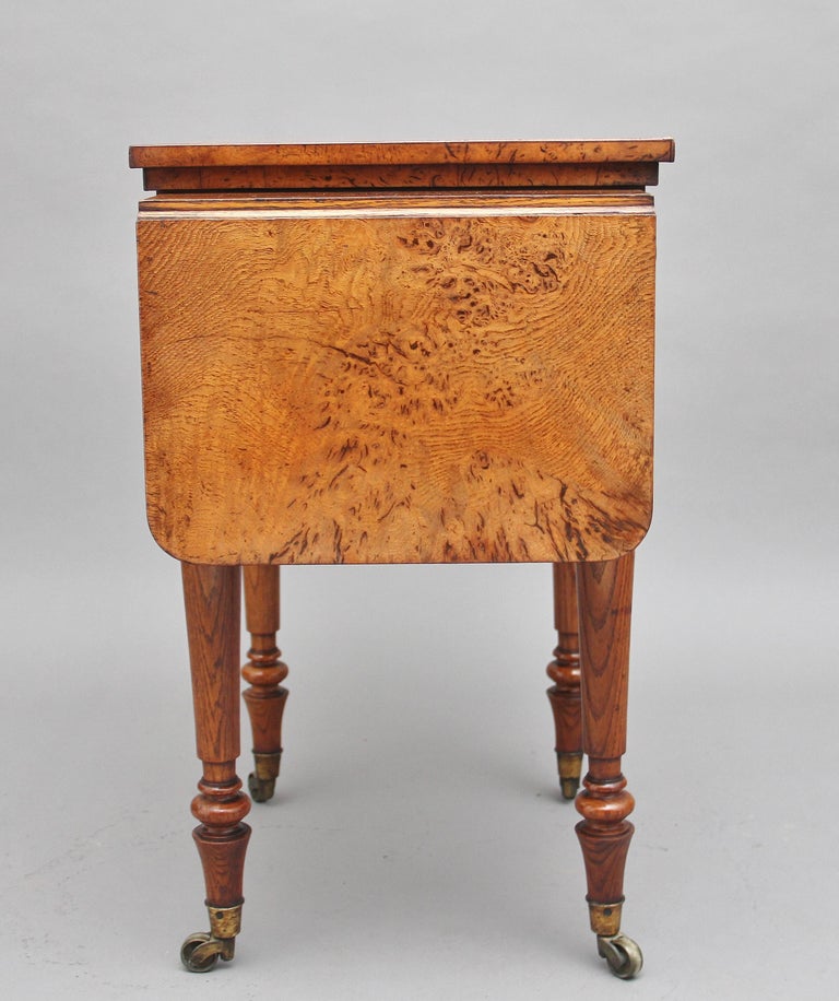 19th Century Pollard Oak Drop-Leaf Side Table at 1stDibs