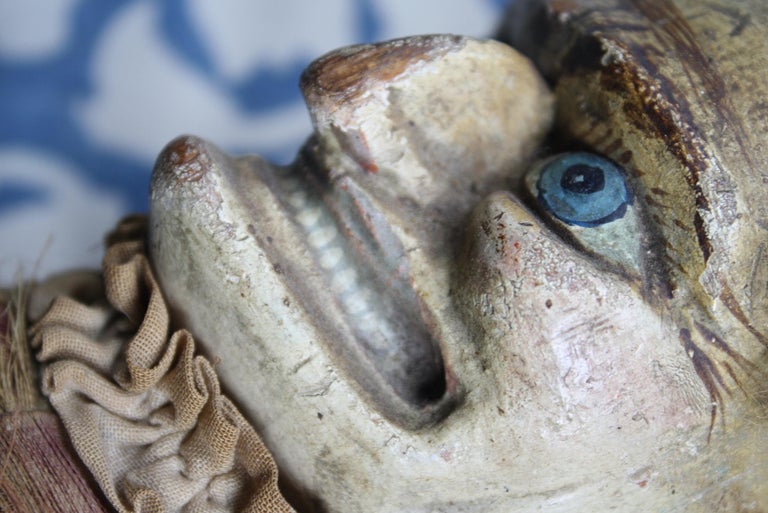 19th Century Polychrome Decorated Jesters Fools Scepter Bauble Mr Punch ...