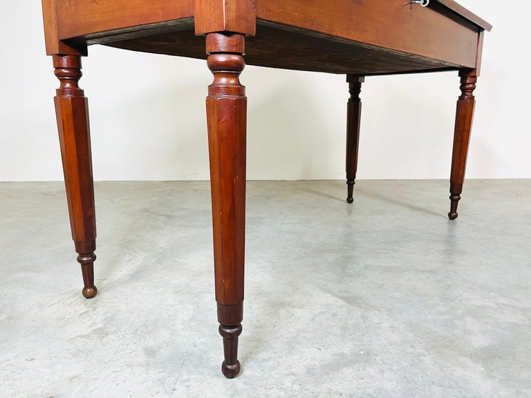 19th Century Poplar Federal Slant Front Flip Top Schoolmasters Desk For ...