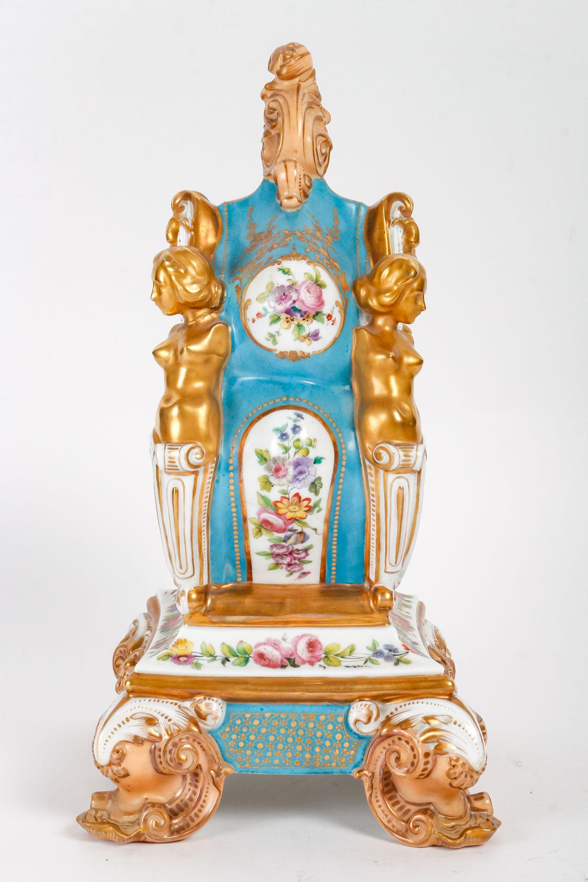 19th Century Porcelain Clock by Jacob Petit, Napoleon III Period at 1stDibs