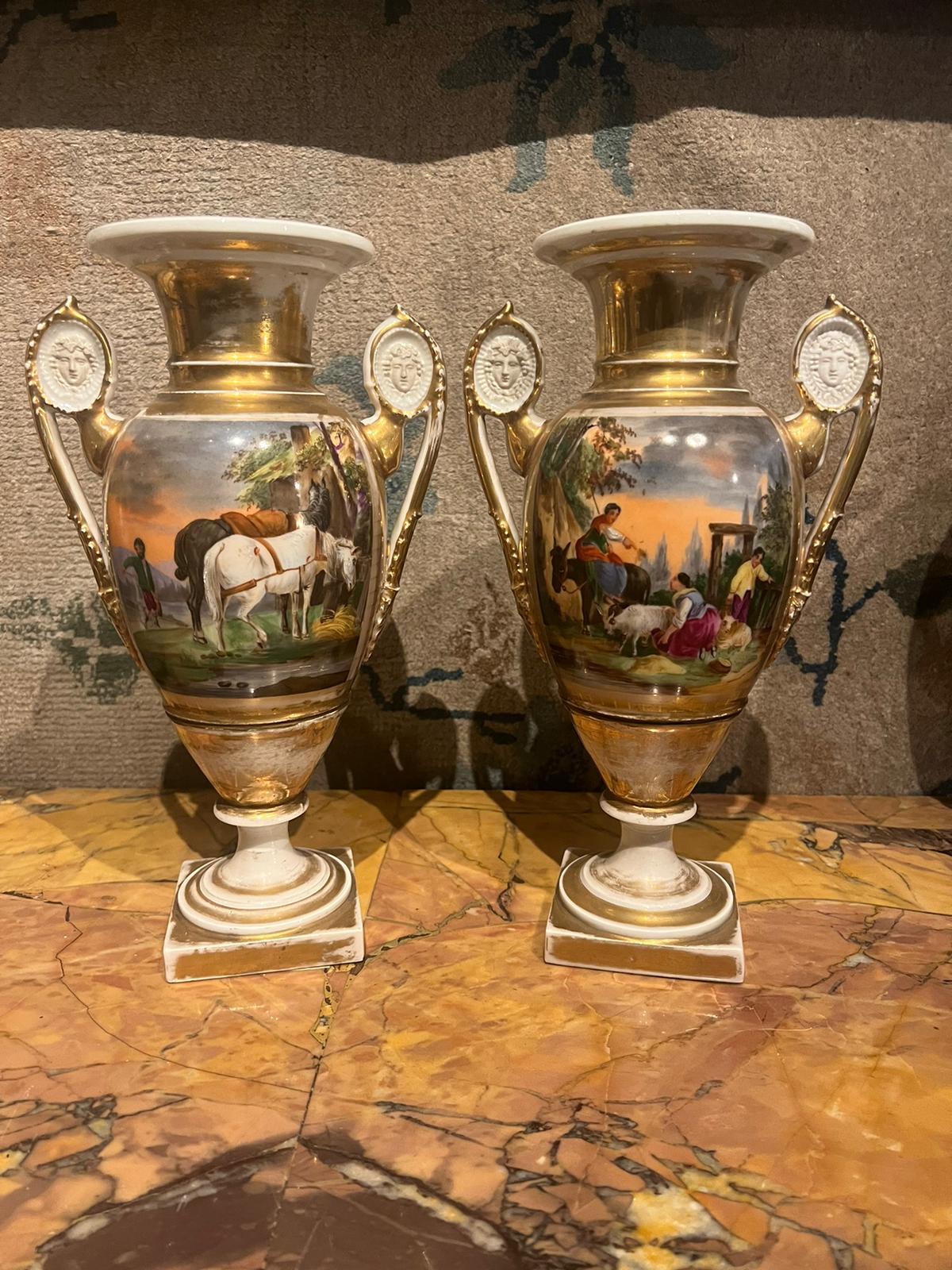 19th Century Porcelain Vases Polychrome and Gilded France at 1stDibs