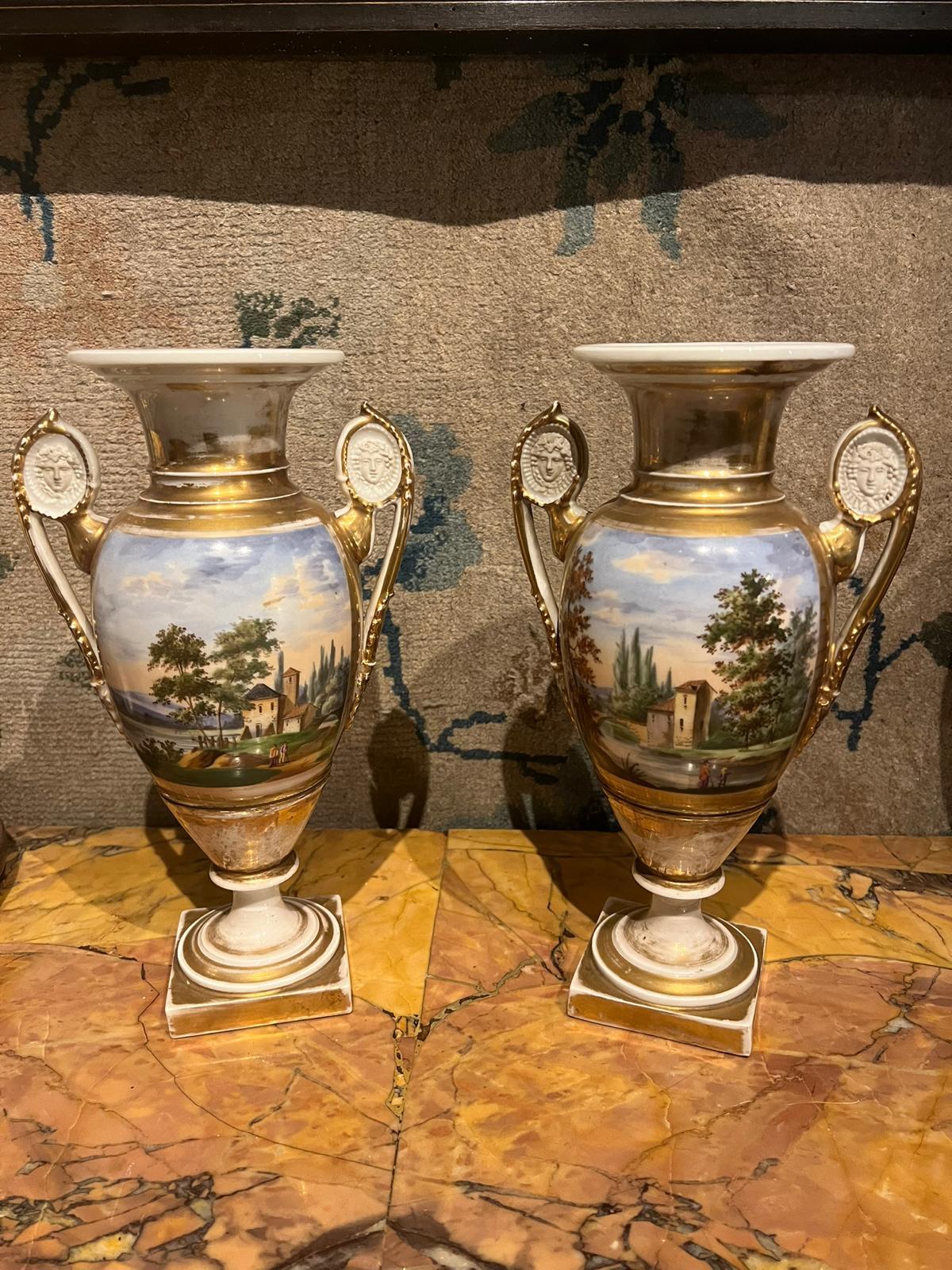 19th Century Porcelain Vases Polychrome and Gilded France at 1stDibs
