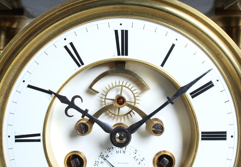 19th Century Portal Mantel Clock with Date and open Escapement, Paris ...