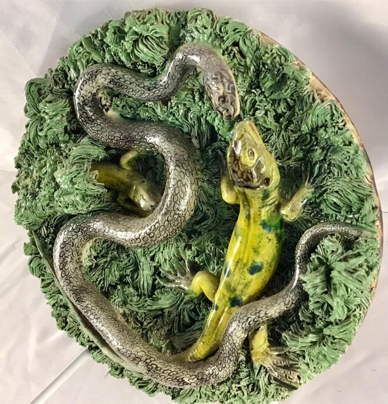 19th Century Portuguese Palissy Charger at 1stDibs