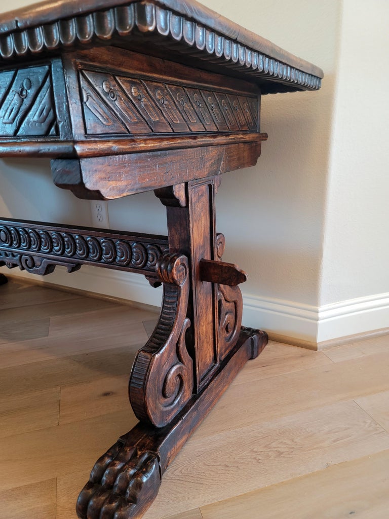 19th Century Portuguese Renaissance Revival Trestle Table For Sale at ...