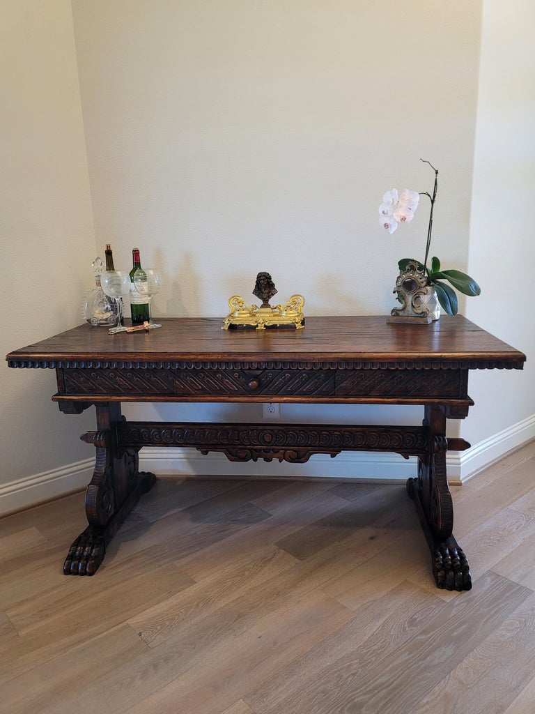 19th Century Portuguese Renaissance Revival Trestle Table For Sale at ...