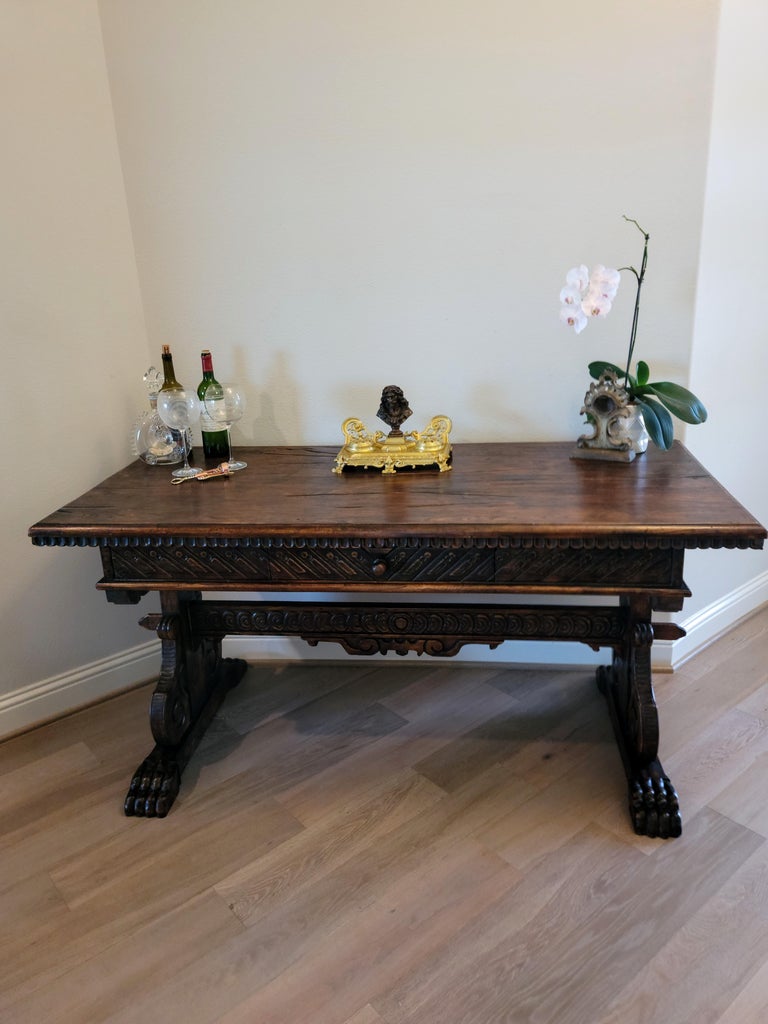 19th Century Portuguese Renaissance Revival Trestle Table For Sale at ...