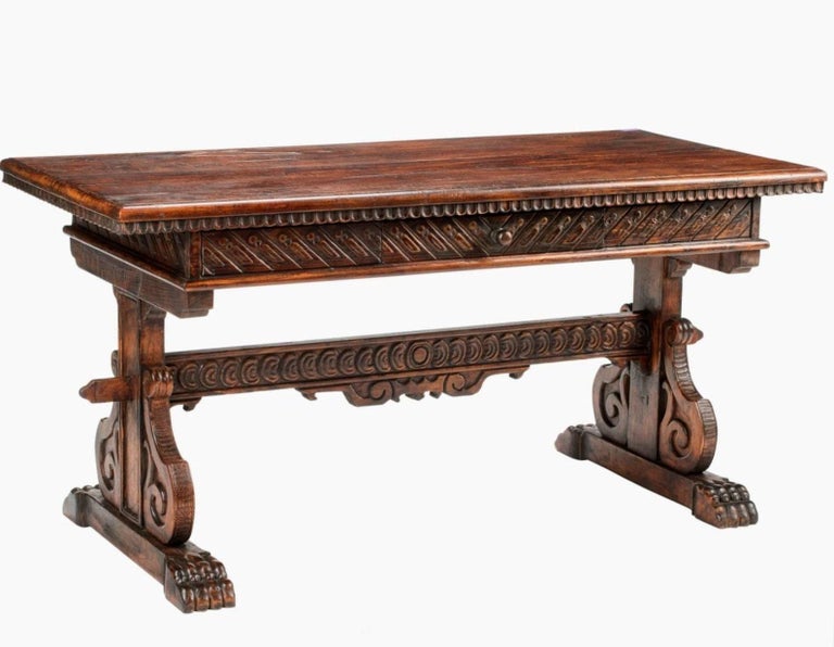 19th Century Portuguese Renaissance Revival Trestle Table For Sale at ...