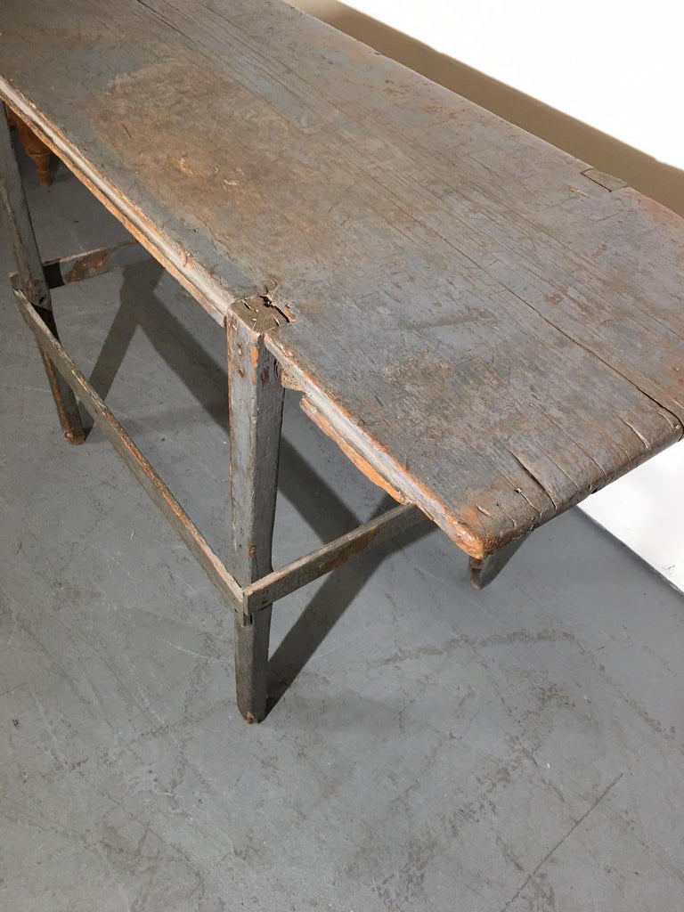 19th Century Primitive Console Table For Sale at 1stDibs