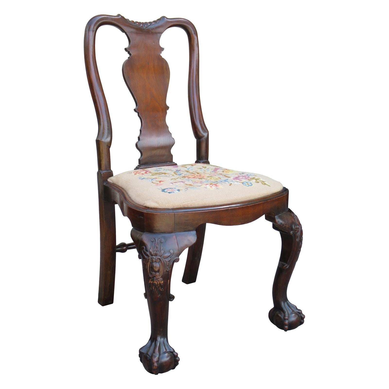 19th Century Queen Anne Style Mahogany Side Chair For Sale at 1stDibs
