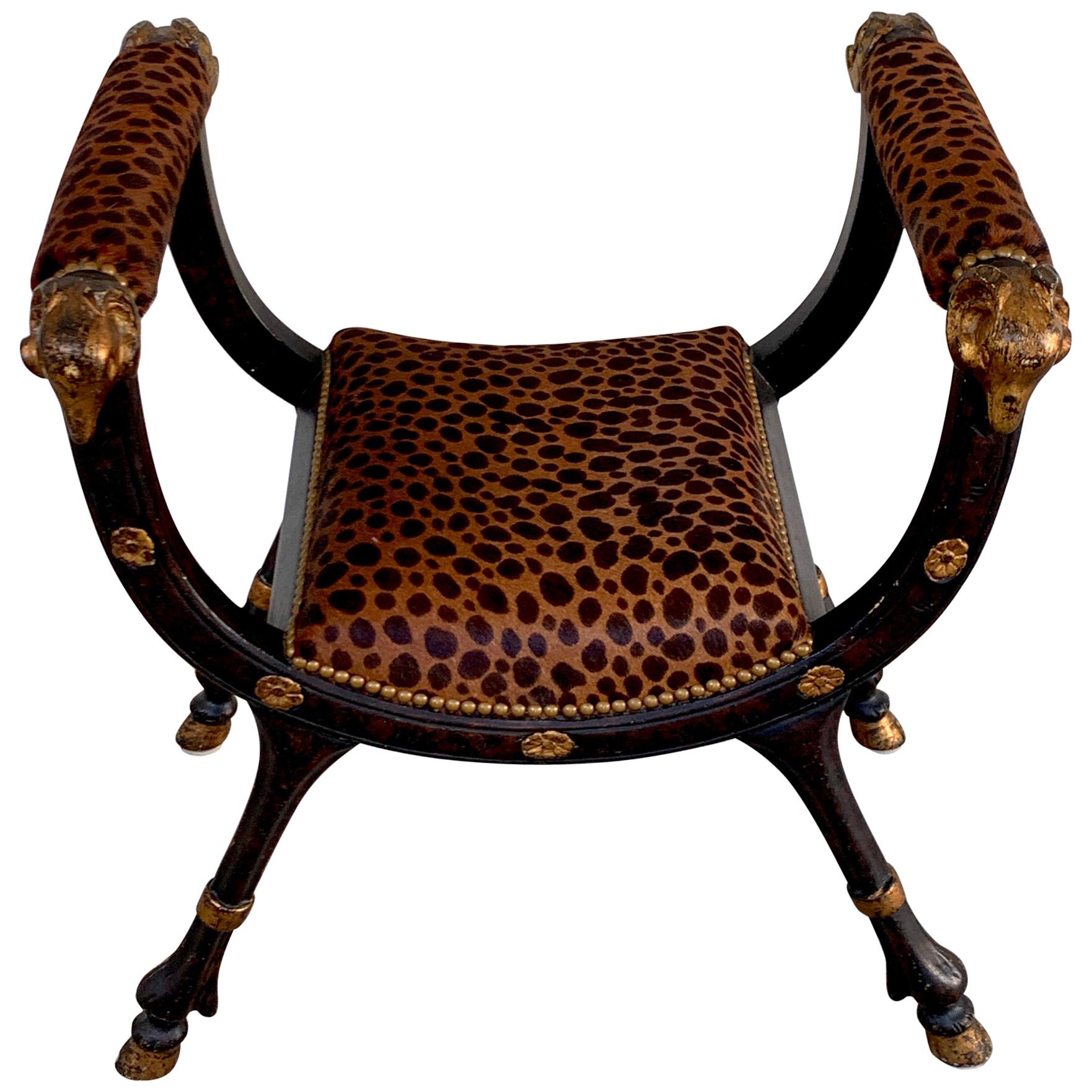 19th Century Rams Head Curule Bench For Sale at 1stDibs