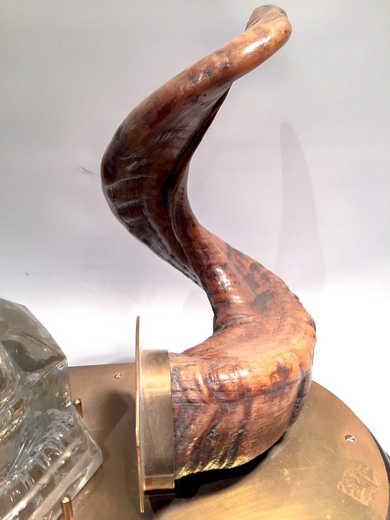 19th Century Ram's Horn Decorated Inkwell, Possibly Scottish For Sale ...
