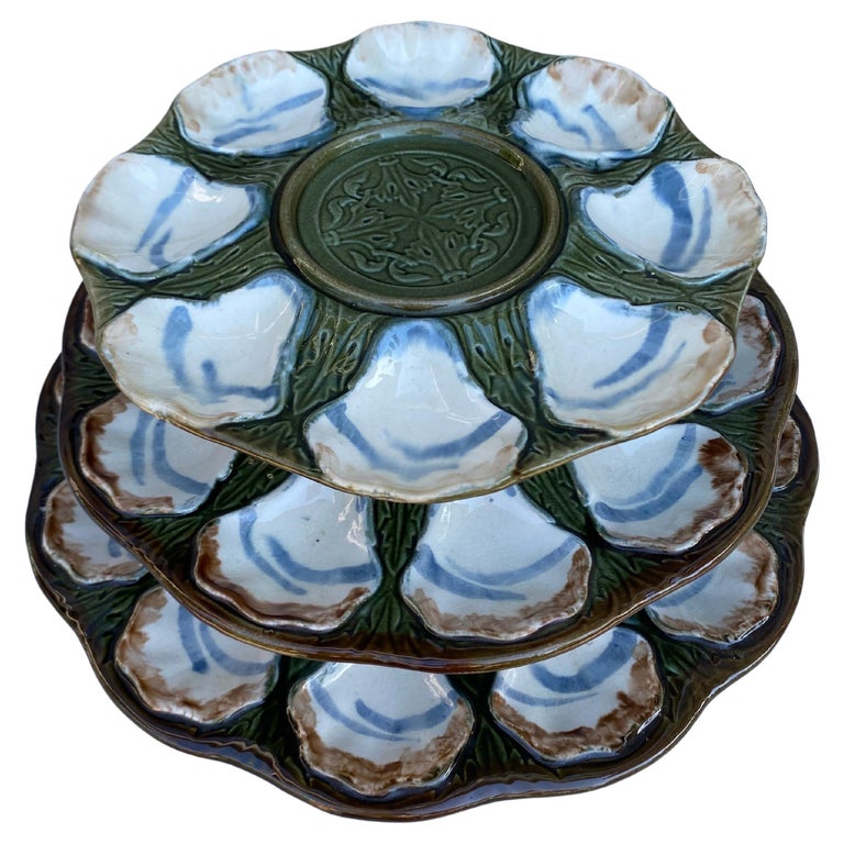 19th Century Rare French Majolica Oyster Server Longchamp For Sale at ...