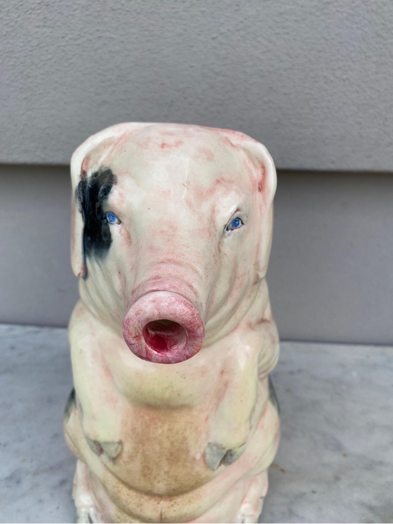 19th Century Rare French Majolica Pig Pitcher Delphin Massier For Sale ...