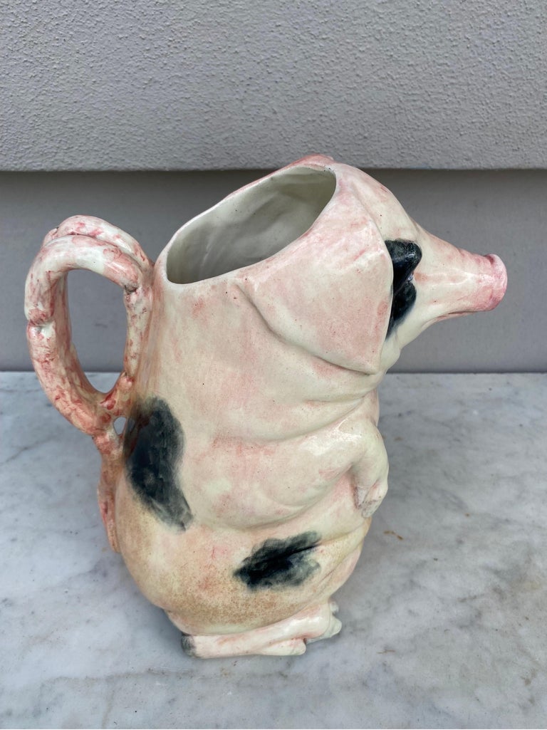 19th Century Rare French Majolica Pig Pitcher Delphin Massier For Sale ...