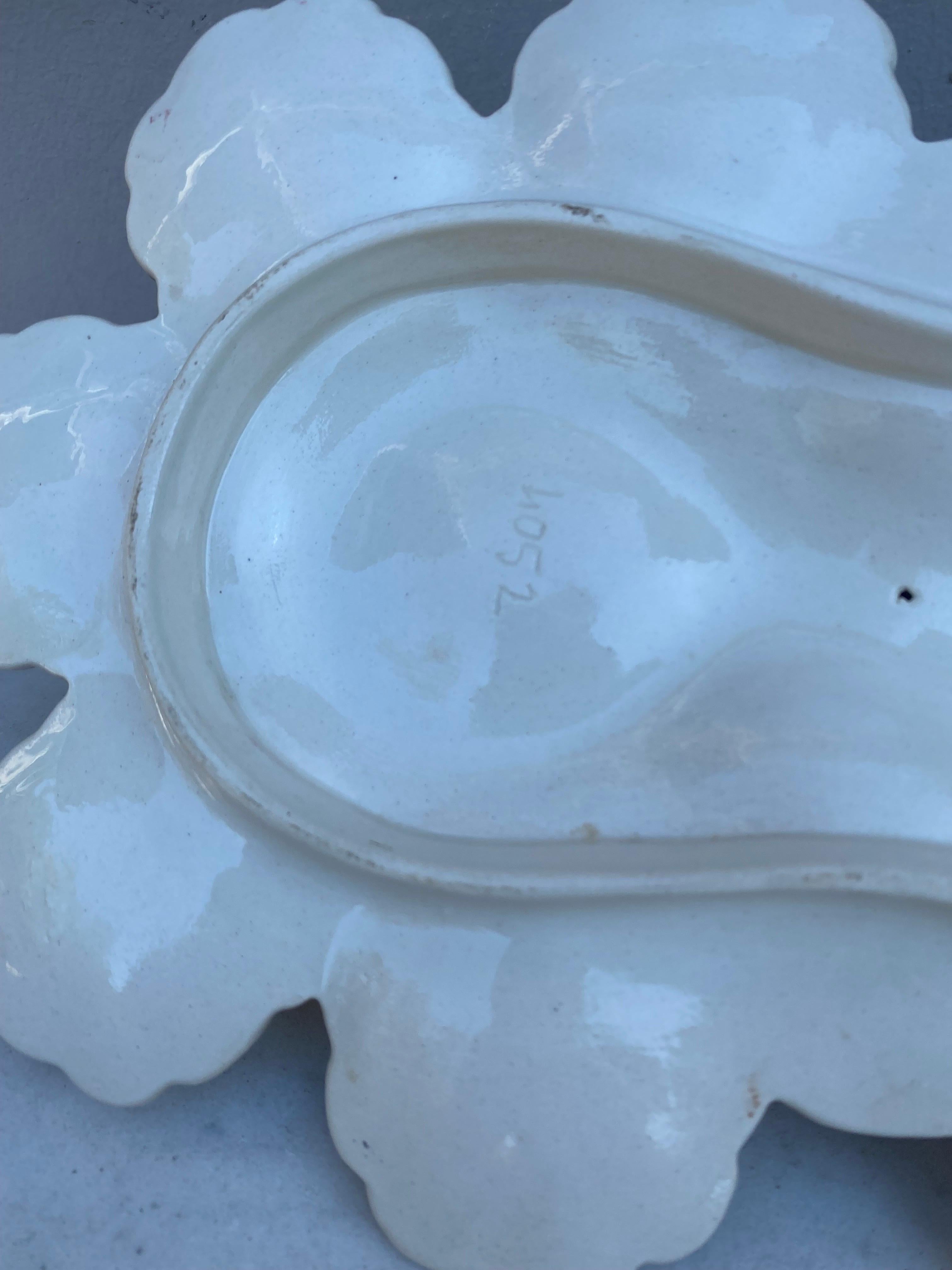 19th Century Rare Majolica Oyster Server Fives Lille For Sale at 1stDibs