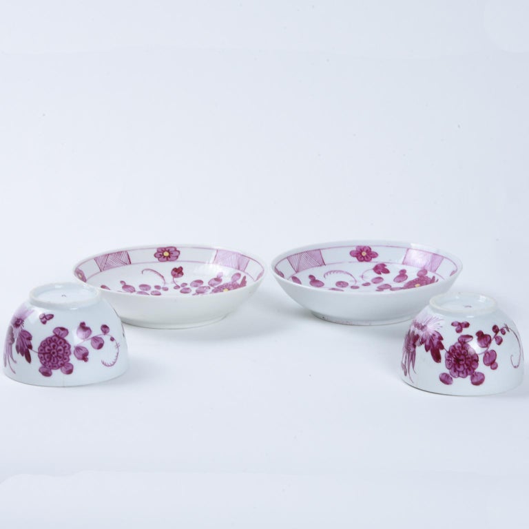 19th Century Rauenstein Porcelain Teacups For Sale at 1stDibs