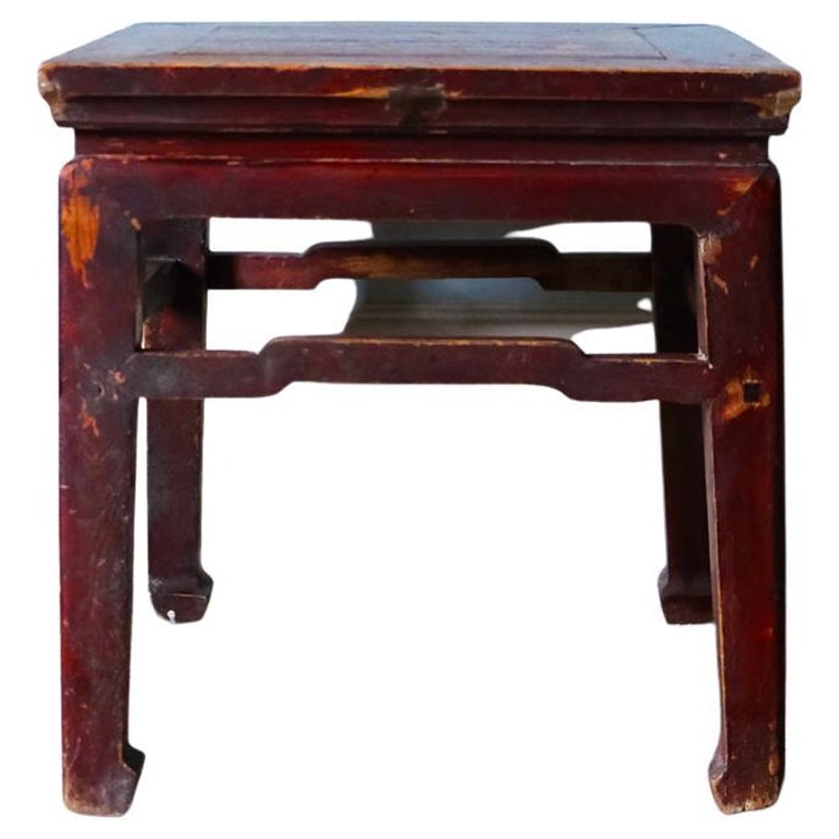 19th Century Red Chinese Side Table For Sale at 1stDibs