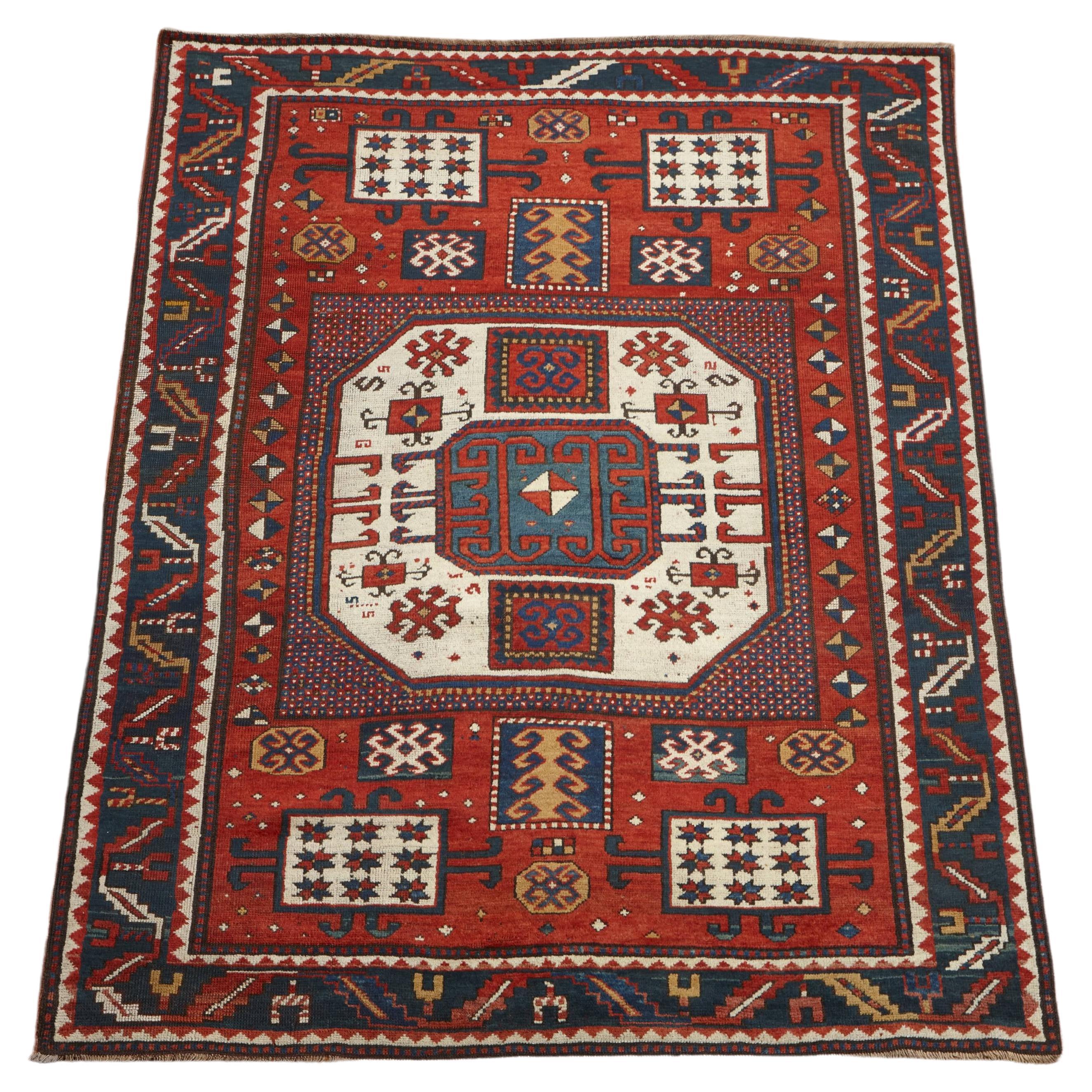 19th Century Early Caucasian Kazak Konagend Rug For Sale at 1stDibs