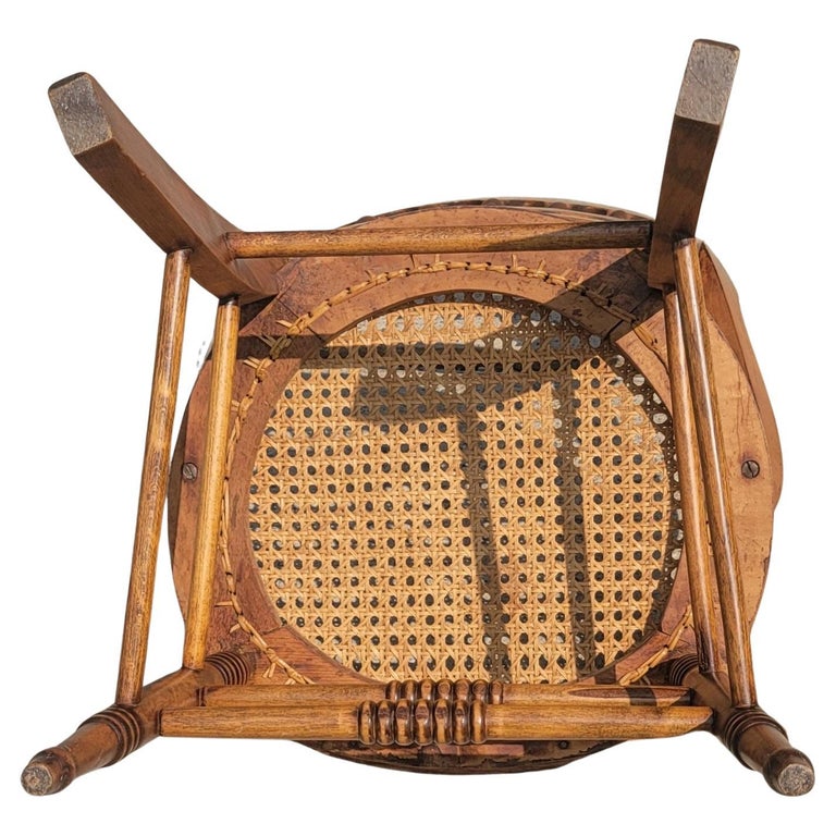 19th Century Refinished Carved Walnut and Cane Seat Eastlate Side ...