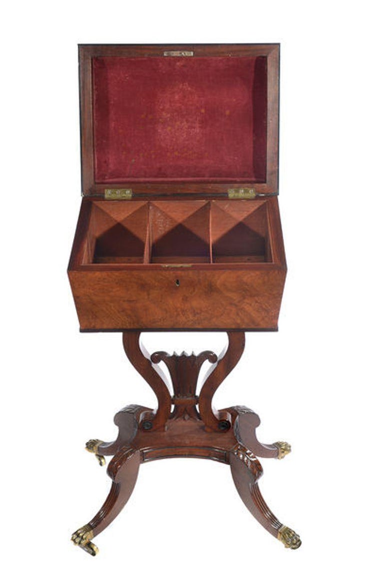 19th Century Regency Mahogany Teapoy at 1stDibs