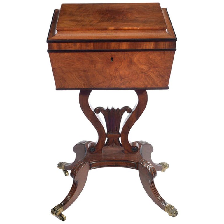 19th Century Regency Mahogany Teapoy at 1stDibs