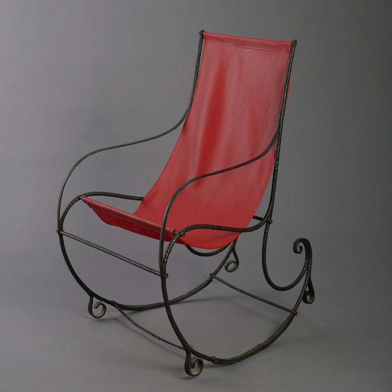 19th Century Regency Period Cast Iron Rocking Chair For Sale at 1stDibs