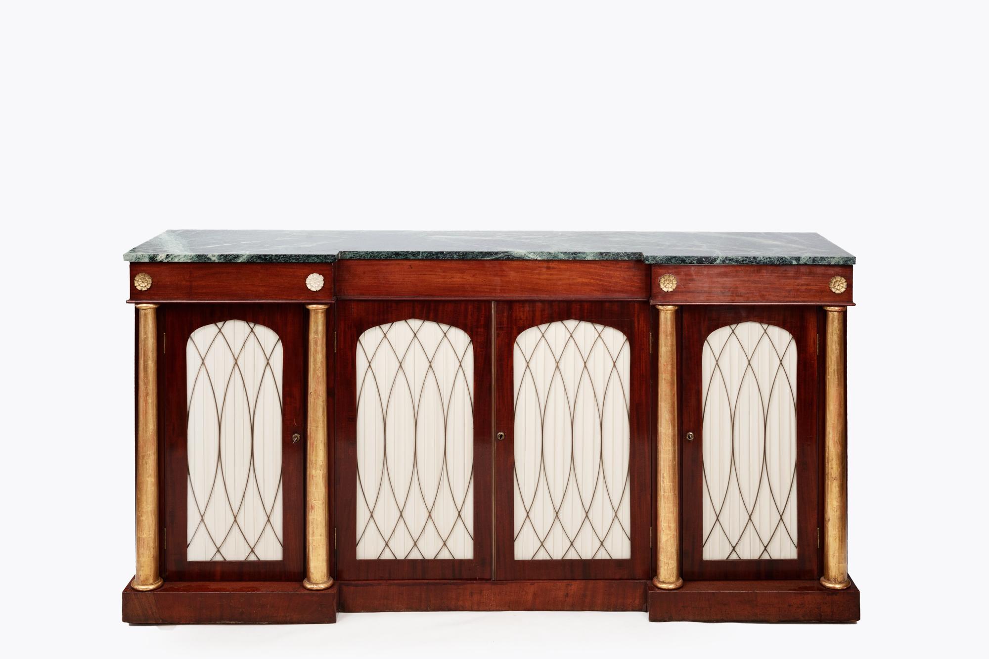 19th Century Regency Rosewood Breakfront Floor Bookcase For Sale at 1stDibs