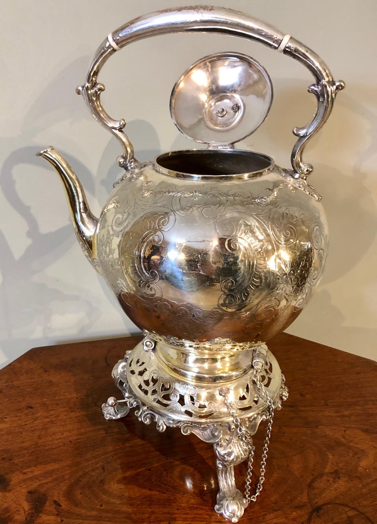 19th Century Regency Silver Tilting Teapot with Burner at 1stDibs