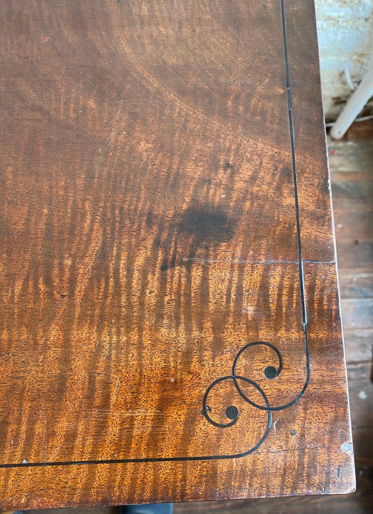 19th Century Regency Ebony Inlaid Fiddleback Mahogany 3-Drawer Chest ...