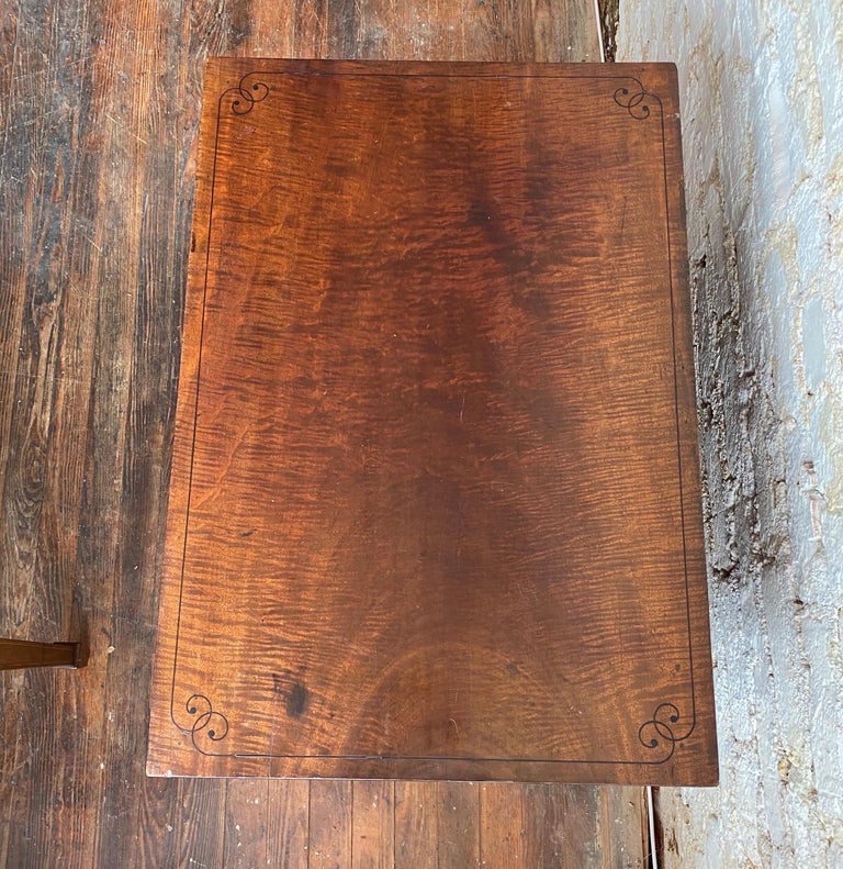 19th Century Regency Ebony Inlaid Fiddleback Mahogany 3-Drawer Chest ...