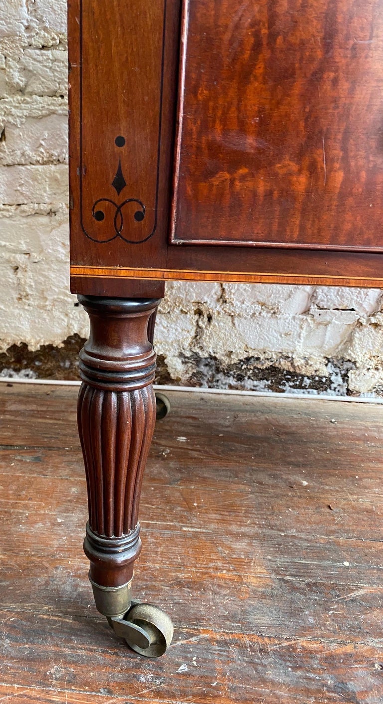 19th Century Regency Ebony Inlaid Fiddleback Mahogany 3-Drawer Chest ...