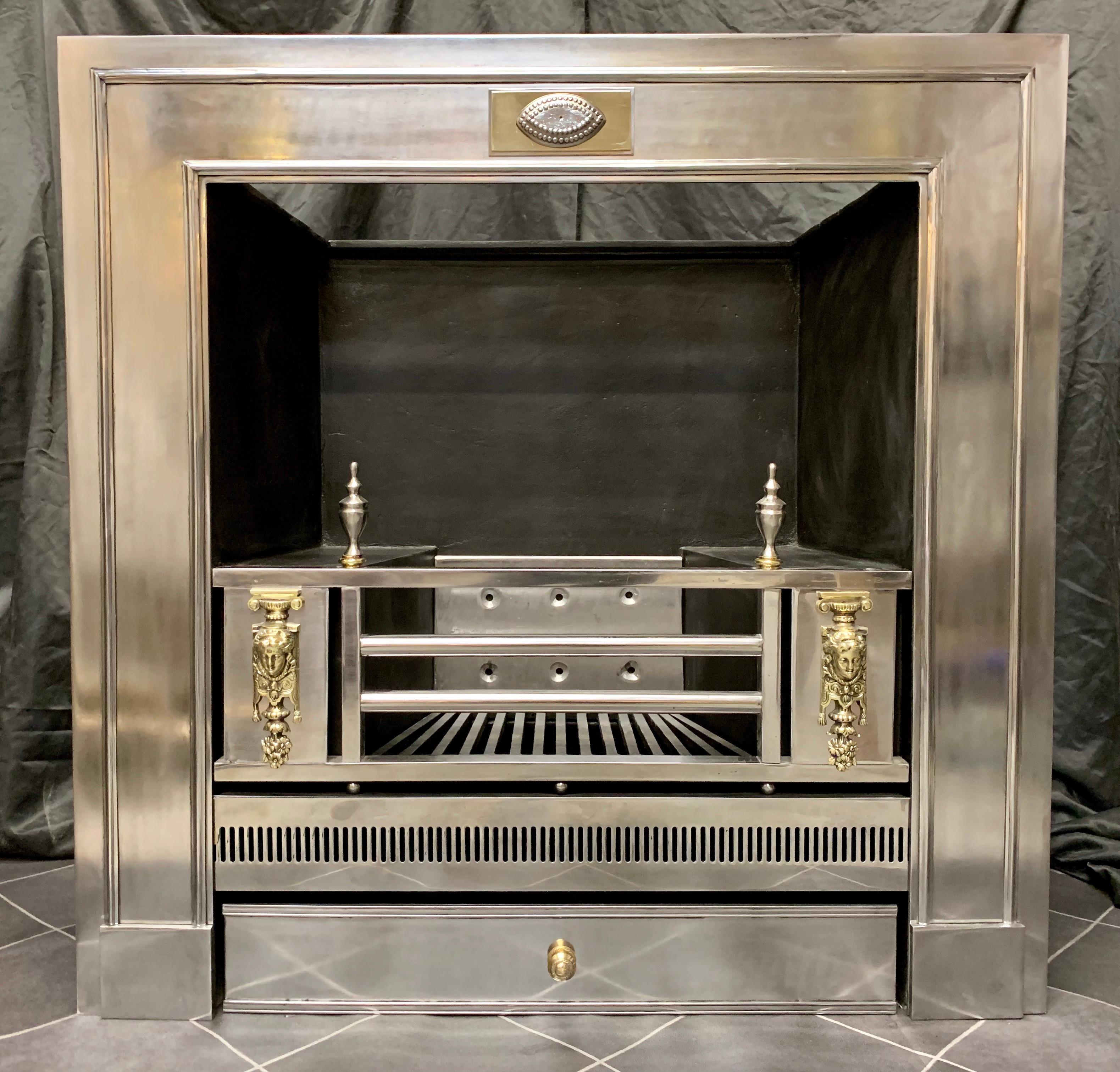 19th Century Regency Style Polished Steel Fireplace Insert at 1stDibs ...