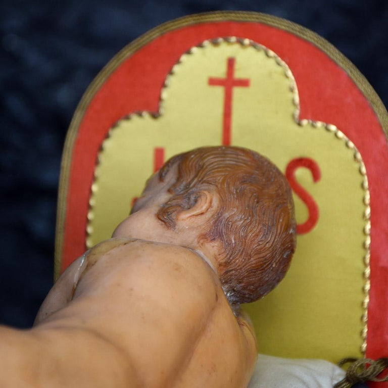 19th Century Reliquary Wax Figure of Baby Jesus at 1stDibs