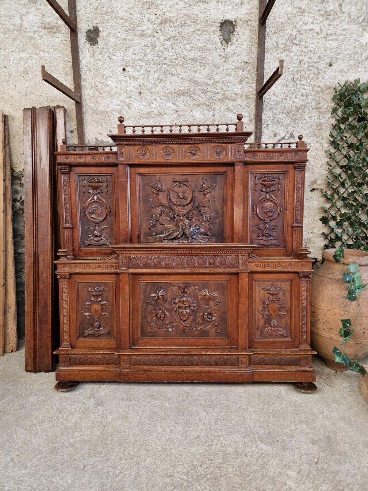 19th Century Renaissance Bed with Bedside Cabinets at 1stDibs