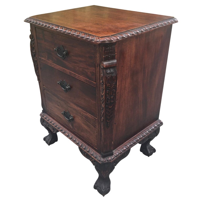19th Century Renaissance Revival Carved Mahogany Three Drawer ...