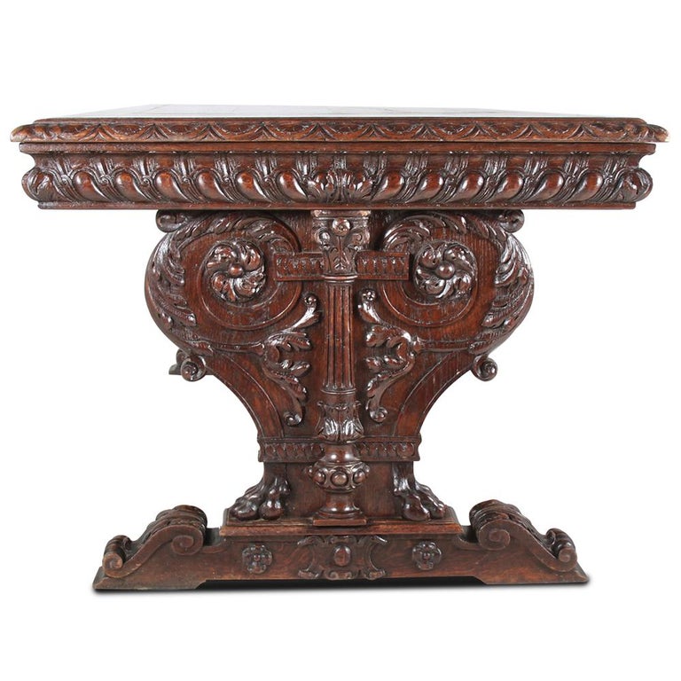 19th Century Renaissance Revival Library Table at 1stDibs