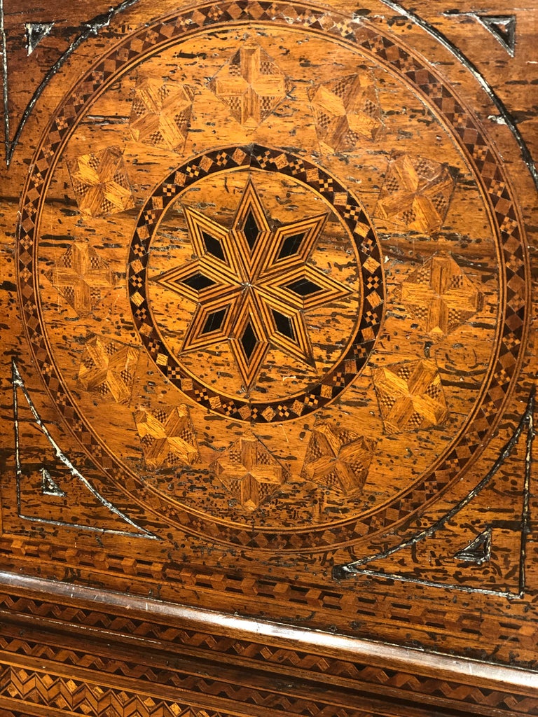 19th Century Renaissance Walnut Italian Tuscan Inlay Benches, 1890s For ...