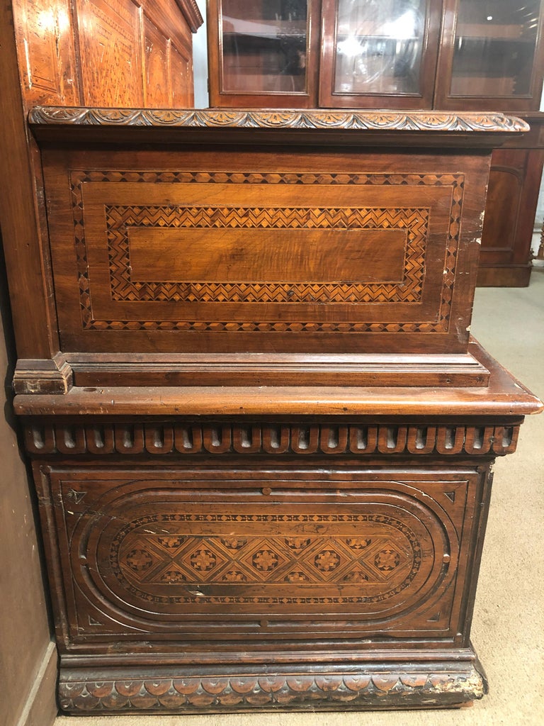 19th Century Renaissance Walnut Italian Tuscan Inlay Benches, 1890s For ...