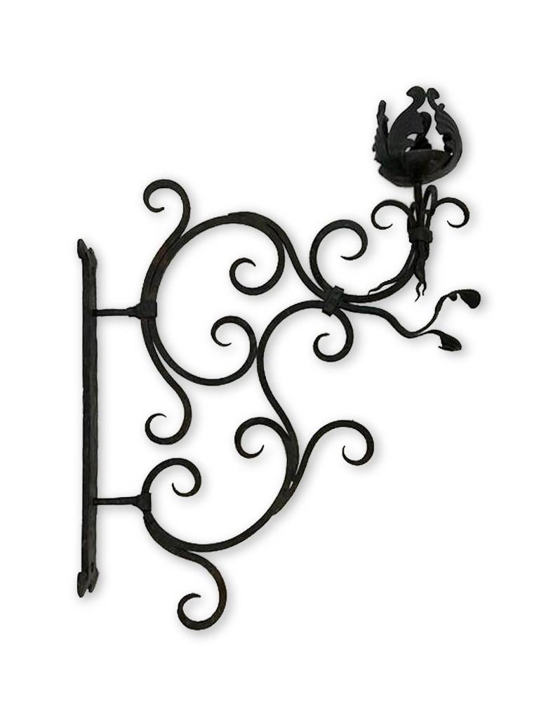 19th Century Reproduction Lamp in Wrought Iron For Sale at 1stDibs